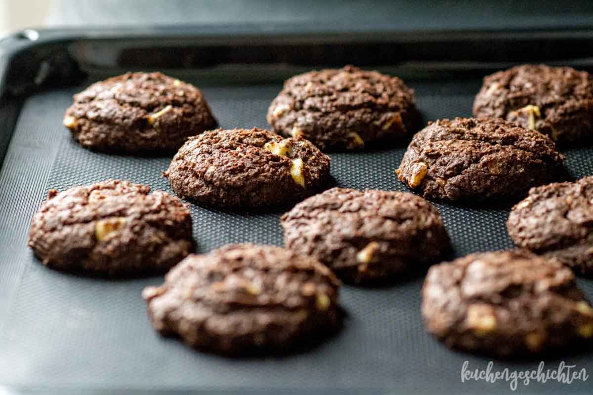 Super leckere Schoko-Schoko-Cookies. - kuchengeschichten